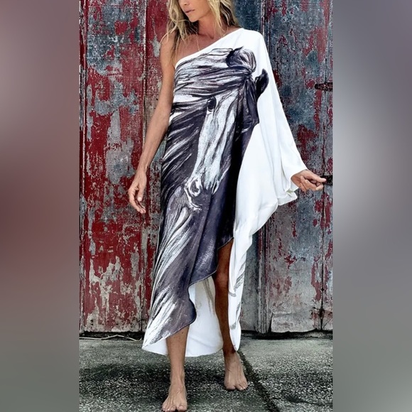 Dresses | Old West Elegant One Shoulder Sleeve Dress | Poshmark